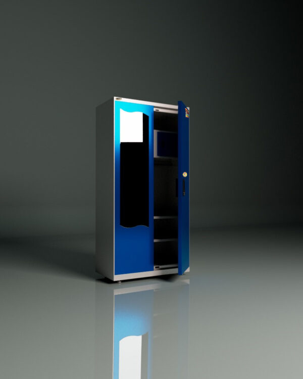 1 Locker 2 Drawer Mirror Almirah (Blue) – Everest Steel