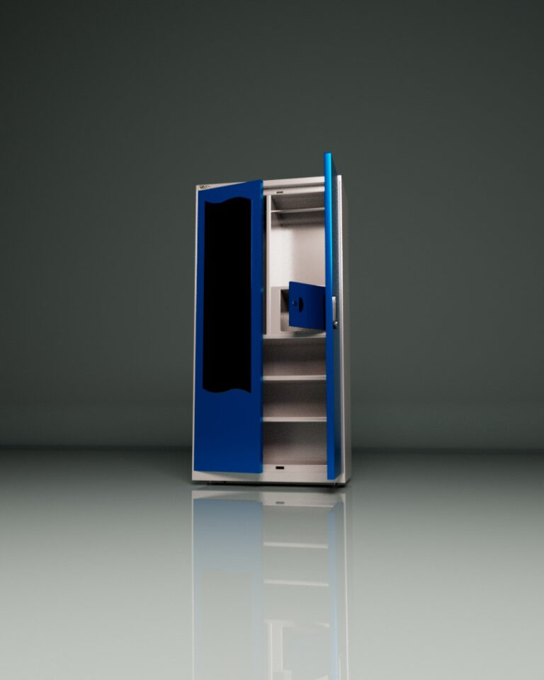 1 Locker Mirror Almirah (Blue) – Everest Steel