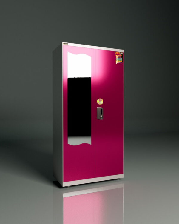 1 Locker Mirror Almirah (Pink) – Everest Steel